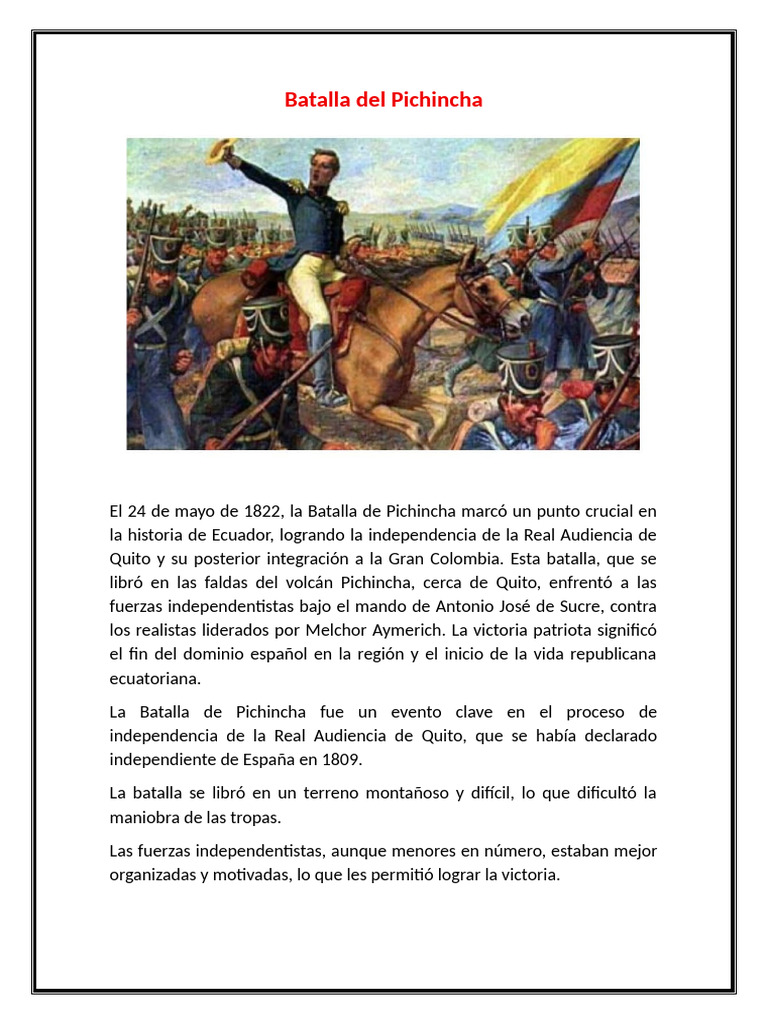 Batalla Del Pichincha | PDF