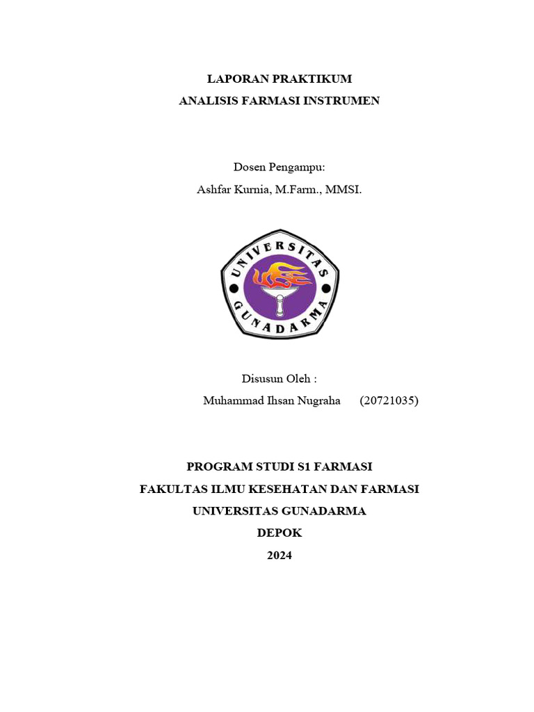 Laporan Praktikum Analisis Farmasi Instrumen (HPLC Kuantitatif) | PDF