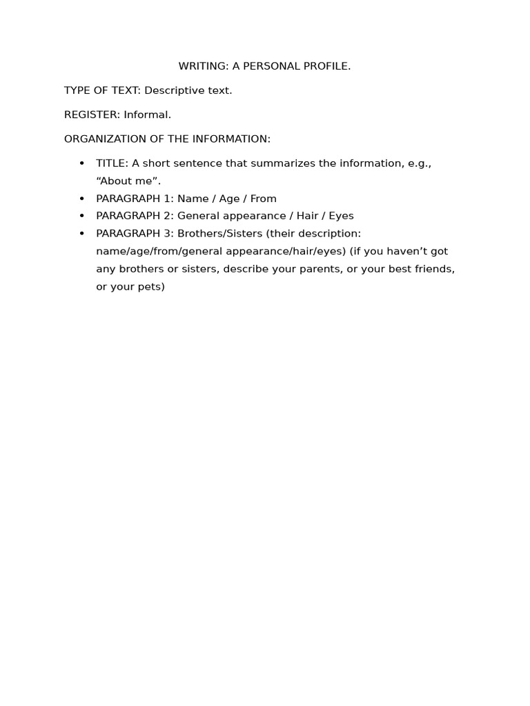 A Personal Profile | PDF