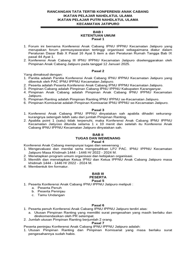 Rancangan Tata Tertib | PDF