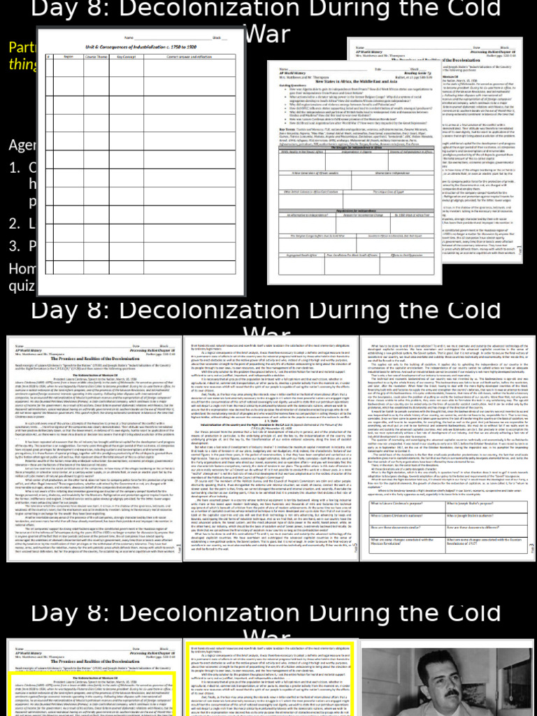 Day 8-Decolonization During The Cold War | PDF | Mahatma Gandhi ...
