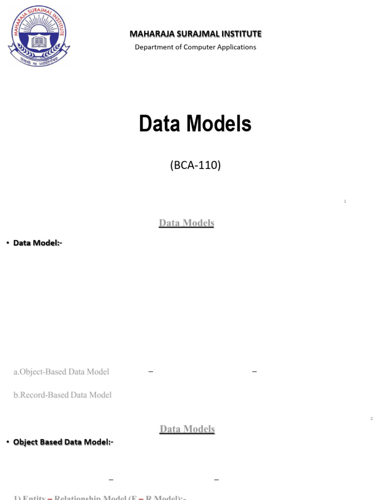 Unit-1 Ch-2 Data Models New | PDF | Conceptual Model | Data Model