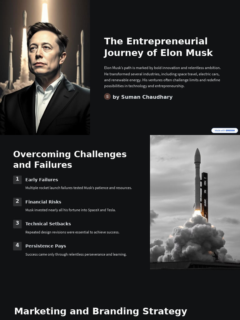 The Entrepreneurial Journey of Elon Musk | PDF | Elon Musk | Space X