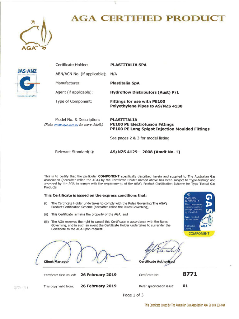 AGA Certified Product 2 | PDF