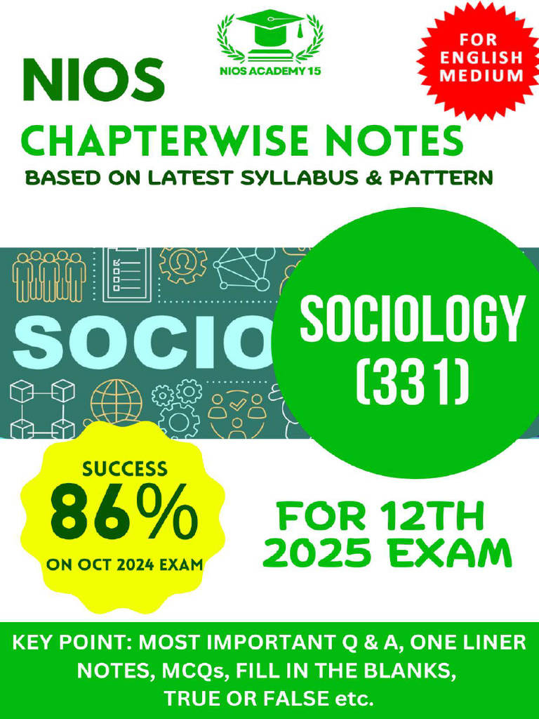 12th Sociology Complete Notes For April 2025 Exam | PDF