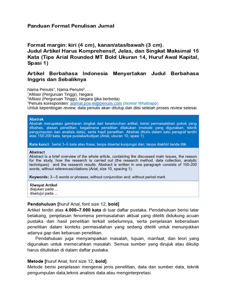 Panduan Format Penulisan Jurnal | PDF