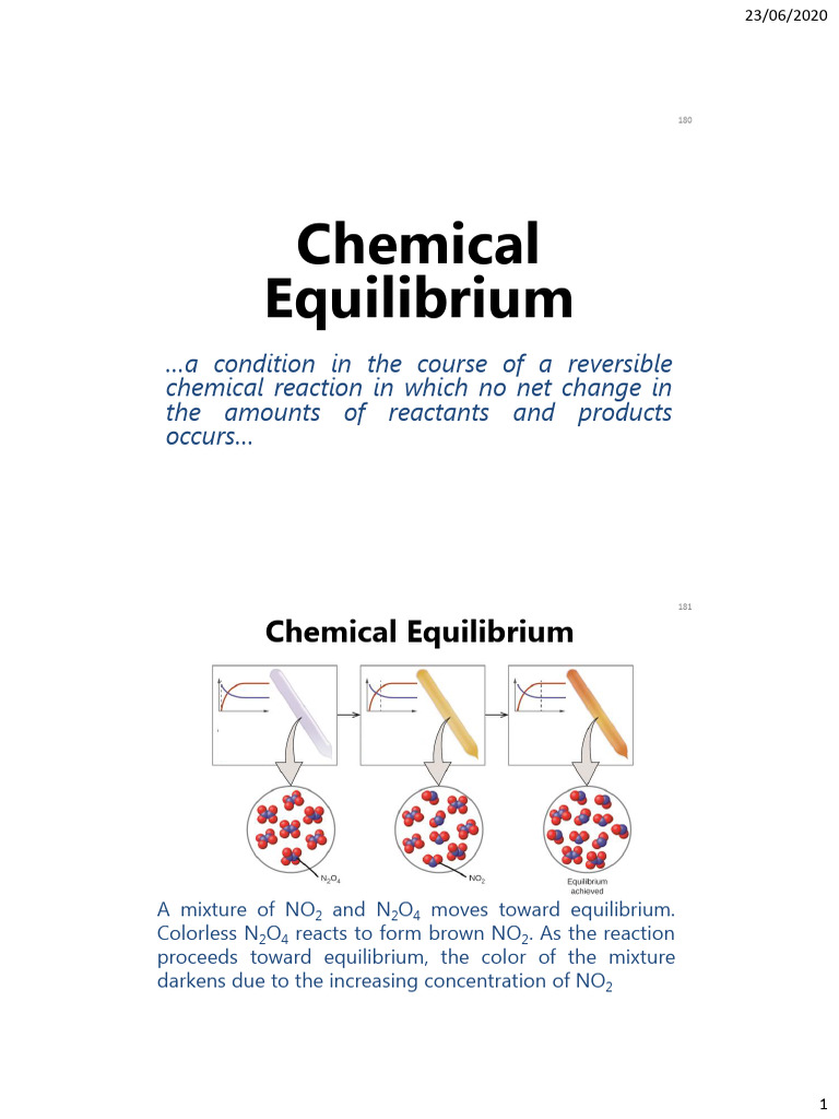 CHE 102 Chemical Equilibrium Lecture Notes | PDF | Chemical Equilibrium ...