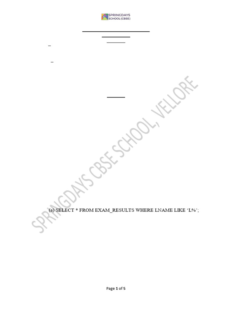 Chapter 7 Querying Using Sql Solutions Pdf Databases