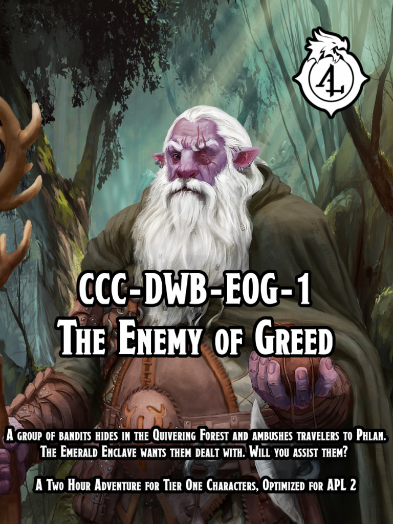 CCC-DWB-EOG-1 - The Enemy of Greed | PDF | Dungeons & Dragons | Wizards Of The Coast