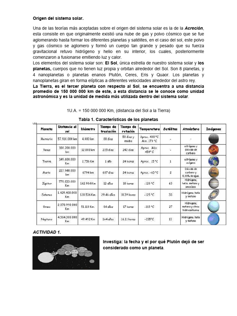 Actividad 1. Escalas Del Sistema Solar | PDF