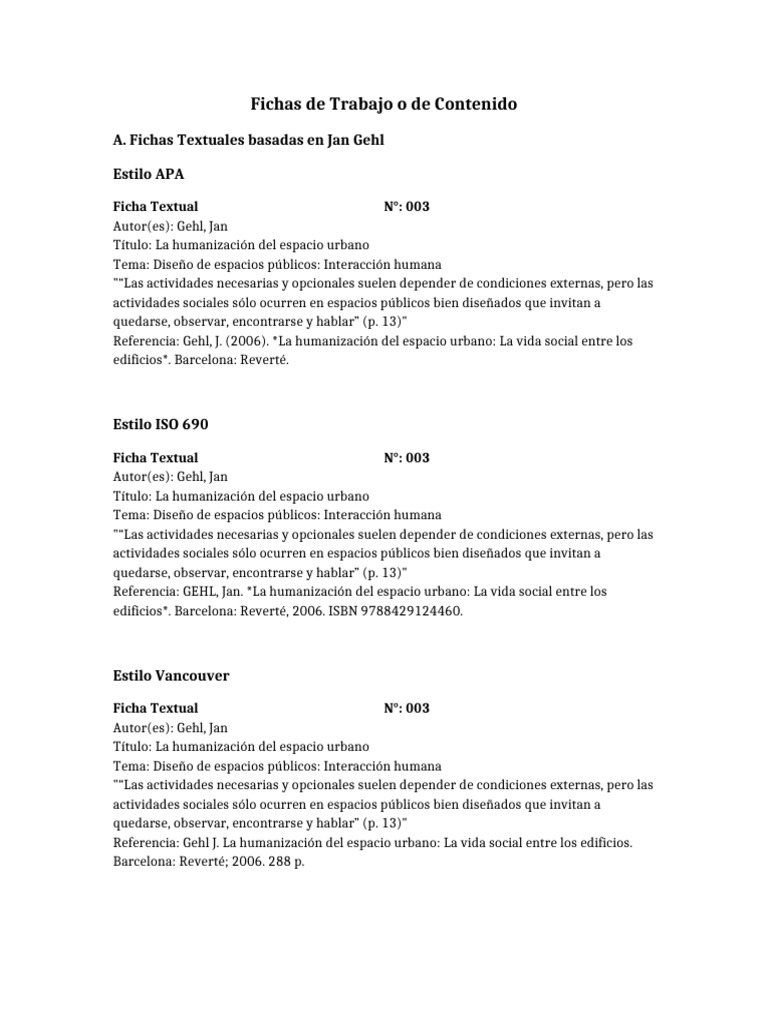 Fichas_Textuales_Gehl | PDF