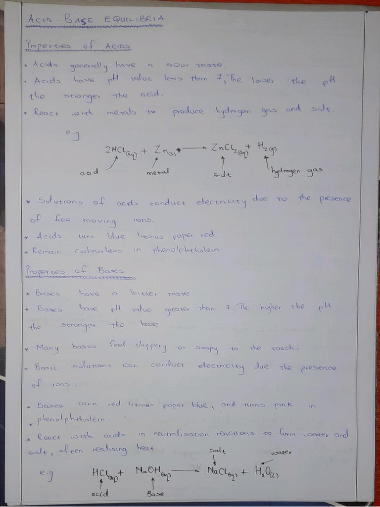 Che102 Acid-Base Equilibria Notes | PDF