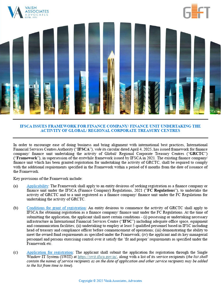 IFSCA Framework for Finance Companies | PDF | Over The Counter (Finance ...