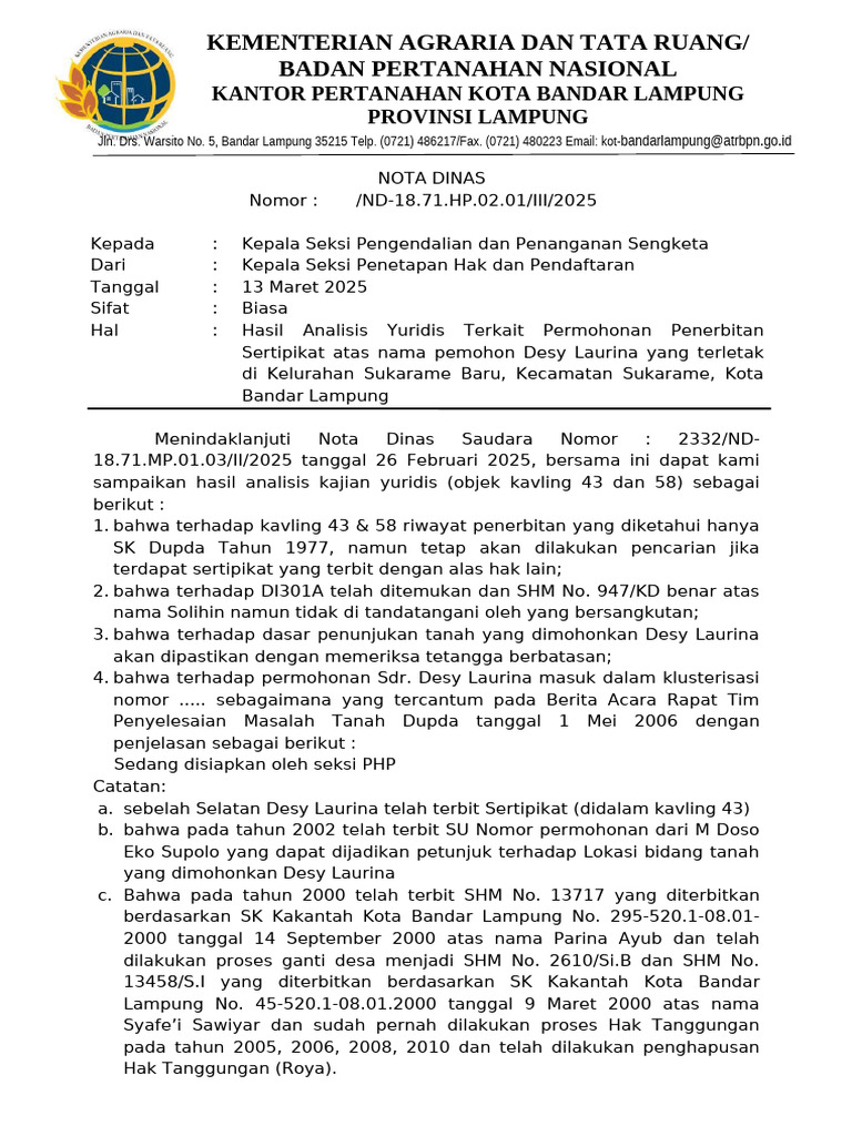 Nota Dinas Undangan Rudi Hartono DKK | PDF