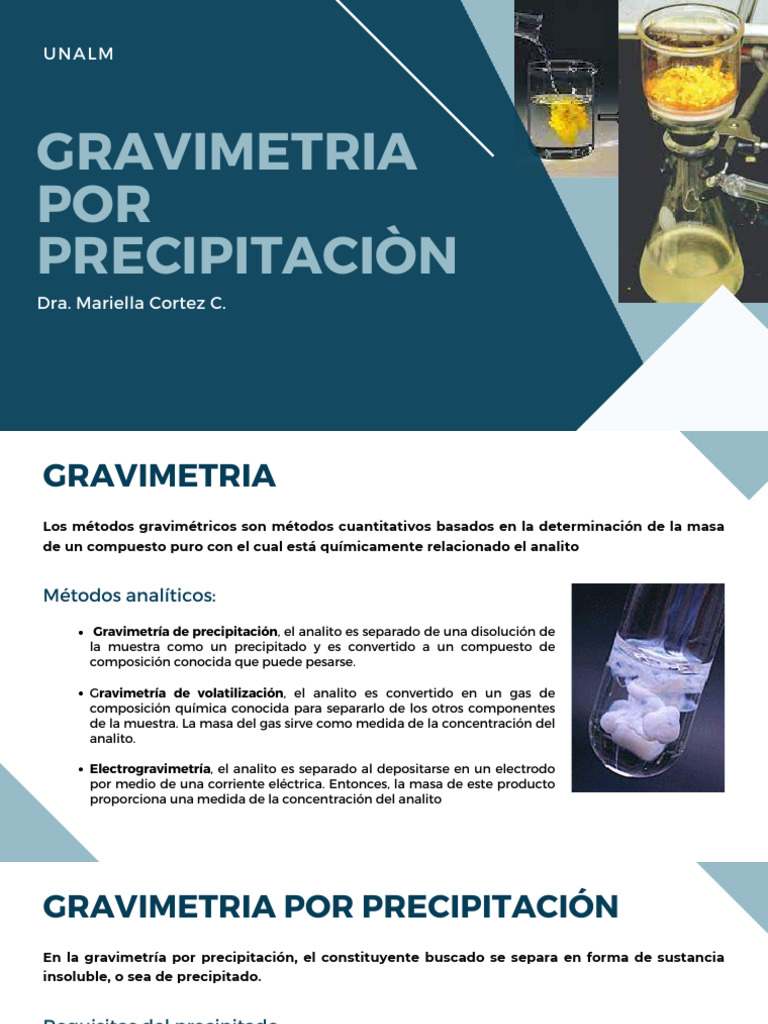 GRAVIMETRÌA DE PRECIPITACIÒN (1) | PDF | Solubilidad | Precipitación ...