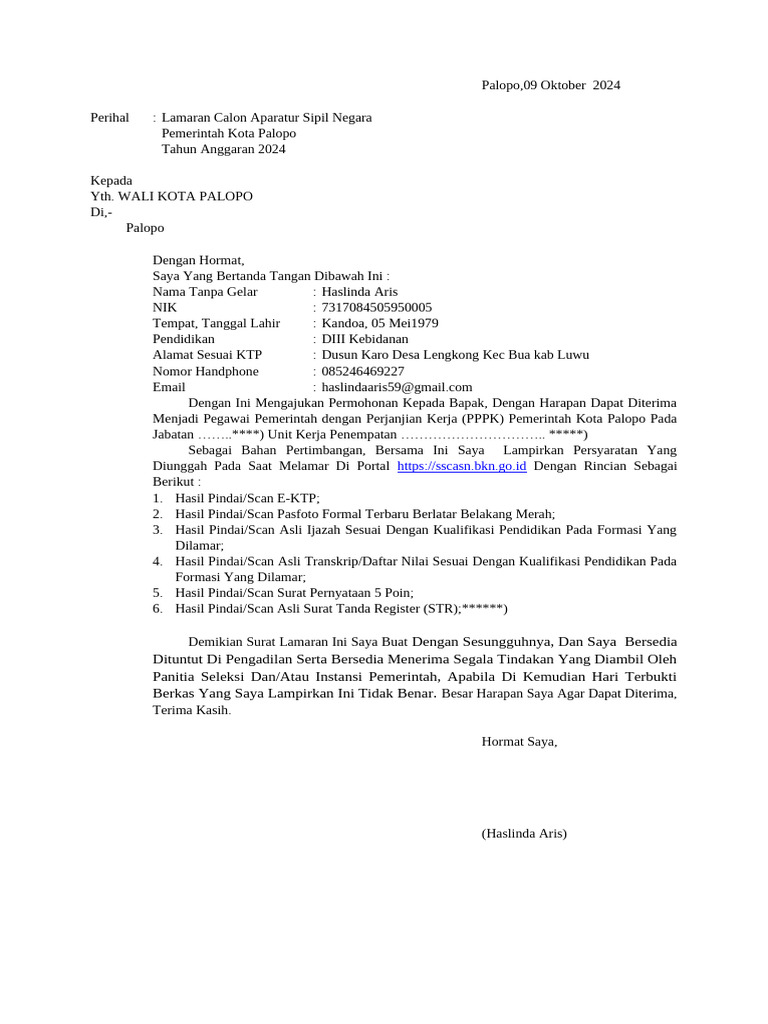 Contoh Surat Lamaran Dan Pernyataan | PDF