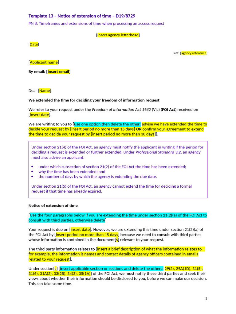 Template 13 Notice of Extension of Time | PDF | Justice | Crime & Violence
