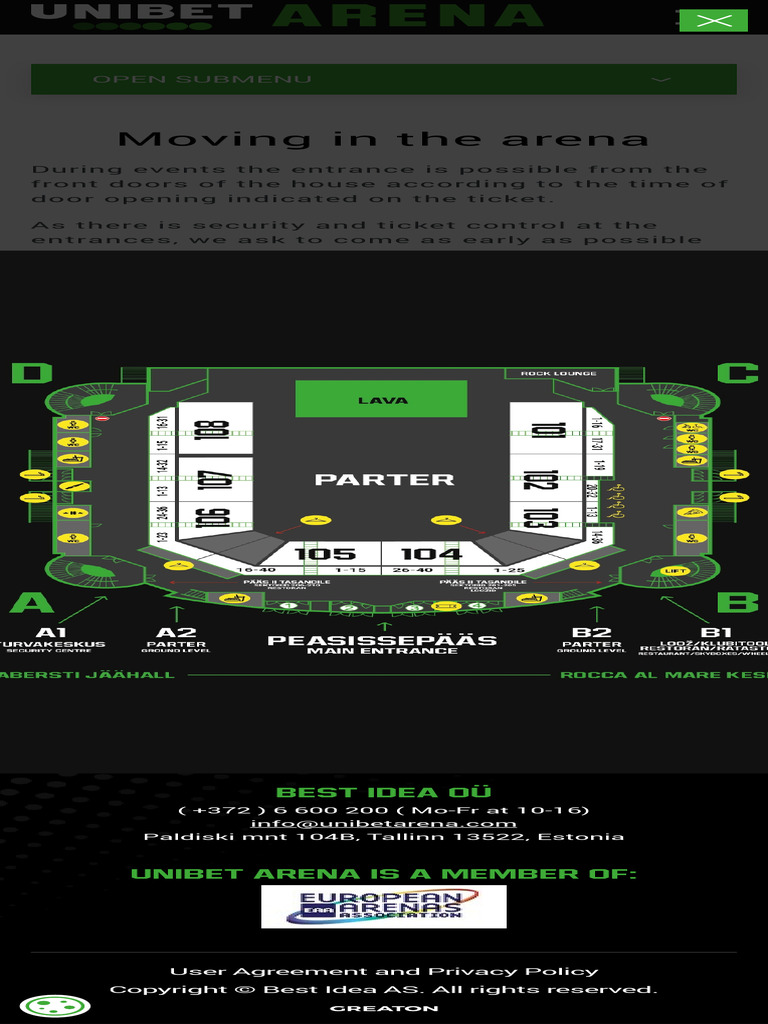 Moving in The Arena - Unibet Arena | PDF