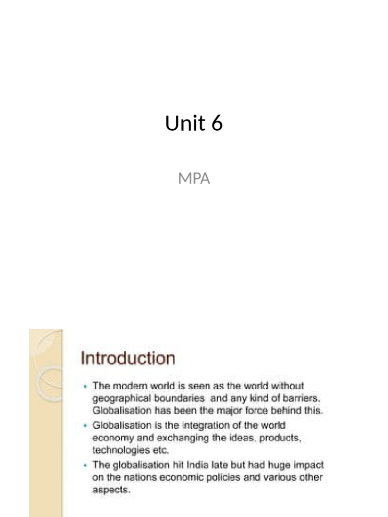 MPA Unit 6 | PDF