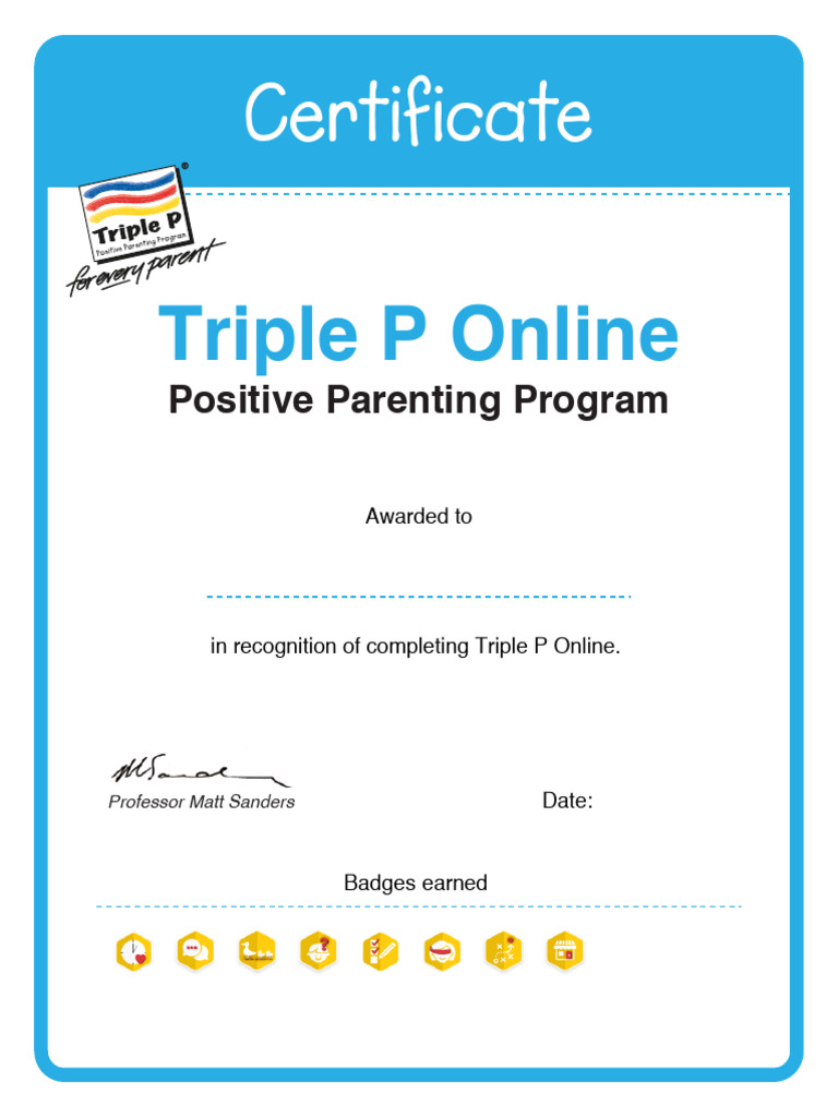 Triple P Online Certificate | PDF