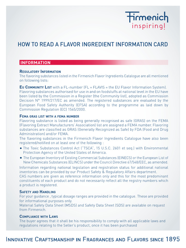 Notice Flavor Ingredients Catalog v5 | PDF | Chemistry