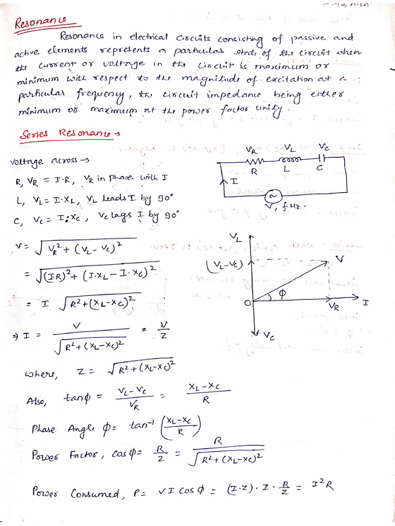 Resonance in RLC Circuit | PDF