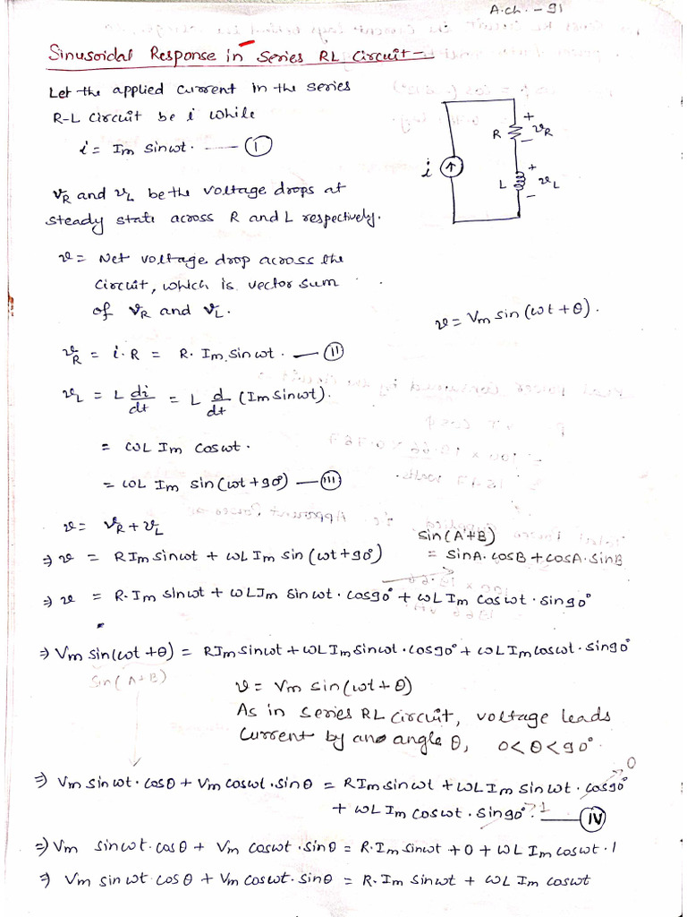 Sinusoidal Response in RLC Circuit | PDF