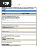 Operator Competency Assessment Form | PDF