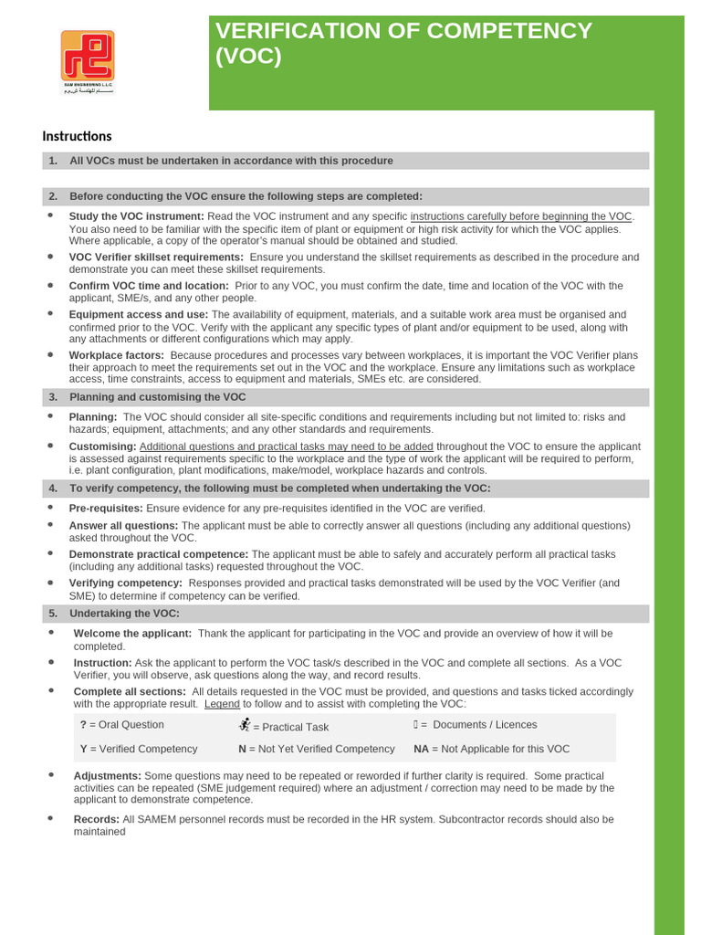 Competency Verification Checklist Guide | PDF