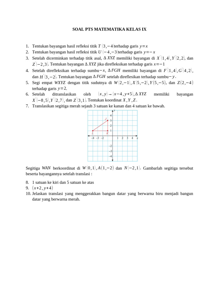 SOAL PTS MATEMATIKA KELAS IX | PDF