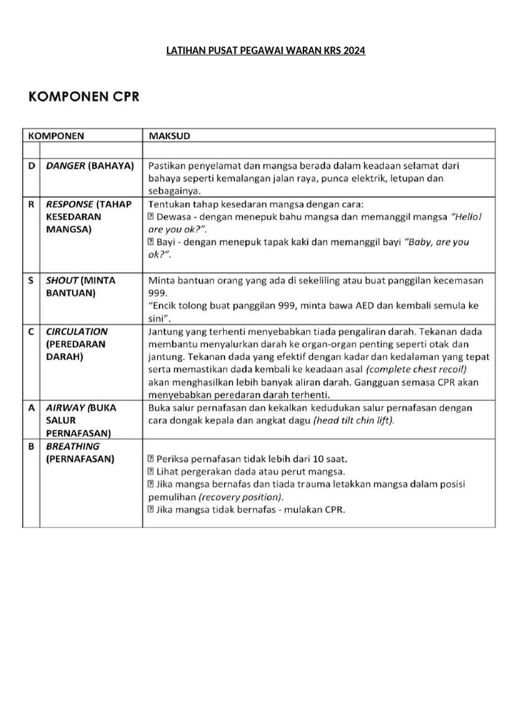 Modul Pengujian CPR Waran 2024 | PDF