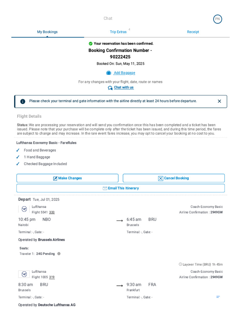 CheapOair - Booking Confirmation 001 | PDF | Aviation