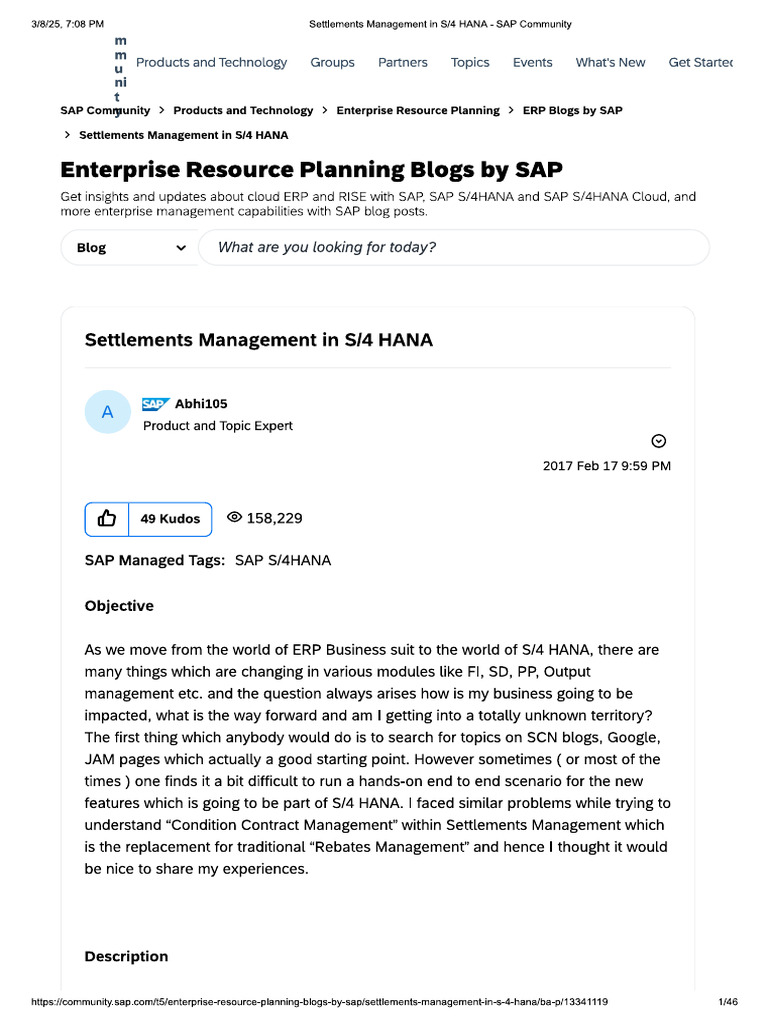 02 Settlement Management S4 | PDF