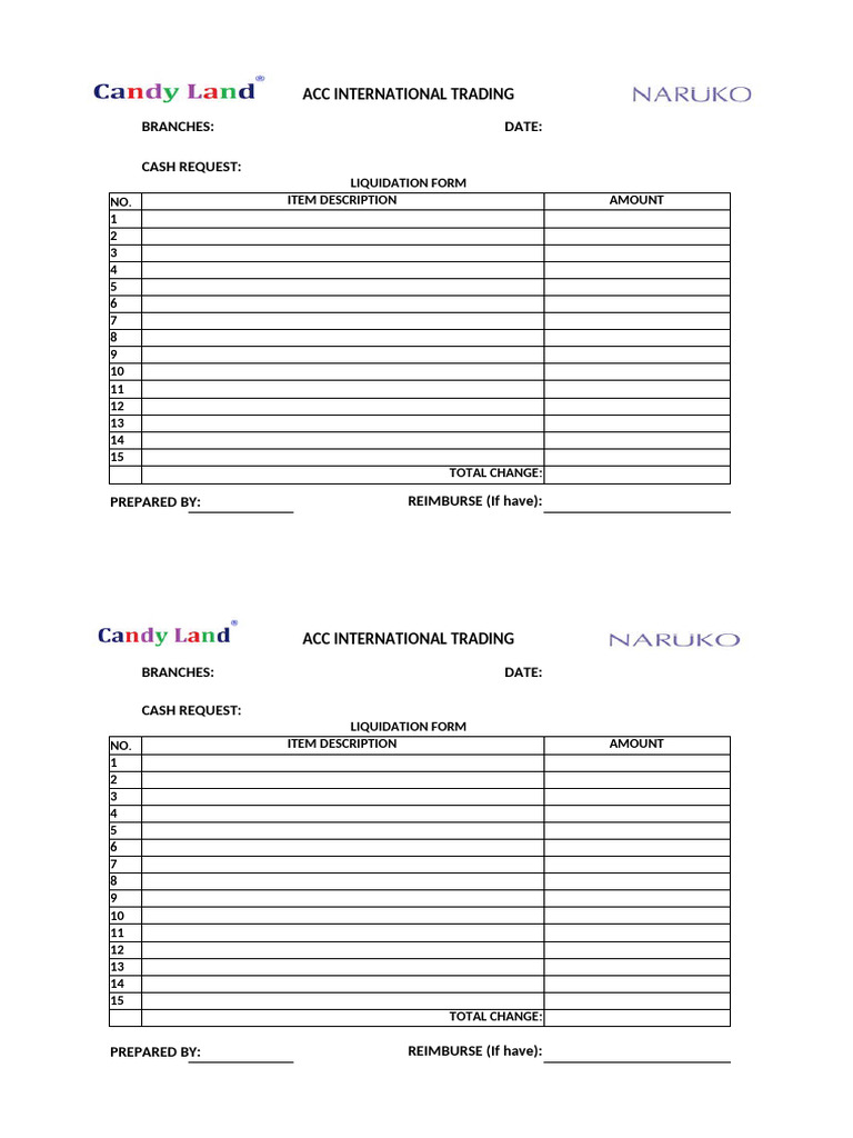 Liquidation Form | PDF