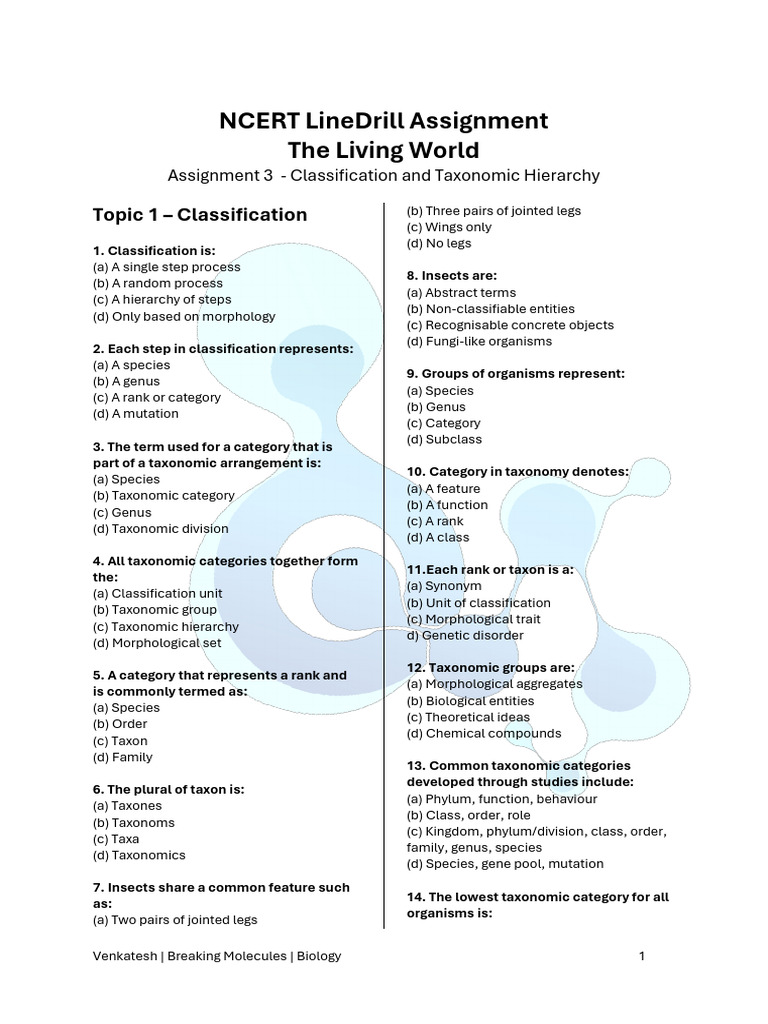 Taxonomic Classification and Hierarchy Guide | PDF | Species | Taxonomy ...