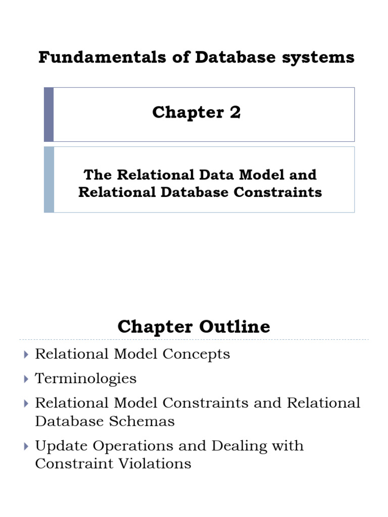 @database Chapter 2 The Relational Data Model and Relational Database | PDF | Relational Model ...