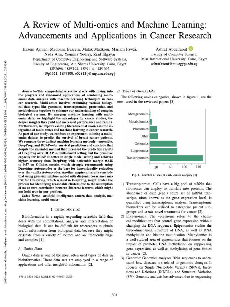 A Review of Multi-Omics and Machine | PDF | Health Sciences | Life Sciences