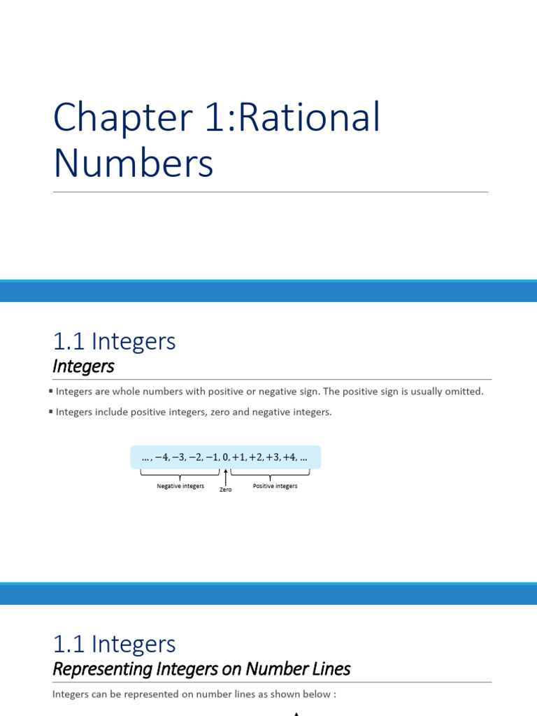 Chapter 1 - Rational Numbers | PDF | Subtraction | Division (Mathematics)