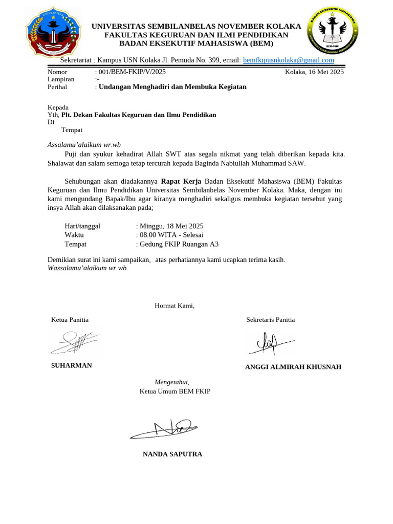 Undangan Raker | PDF