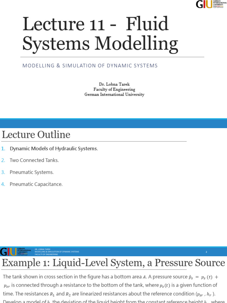 Lecture 11 - Fluid Systems Modelling | PDF | Gases | Fluid Dynamics