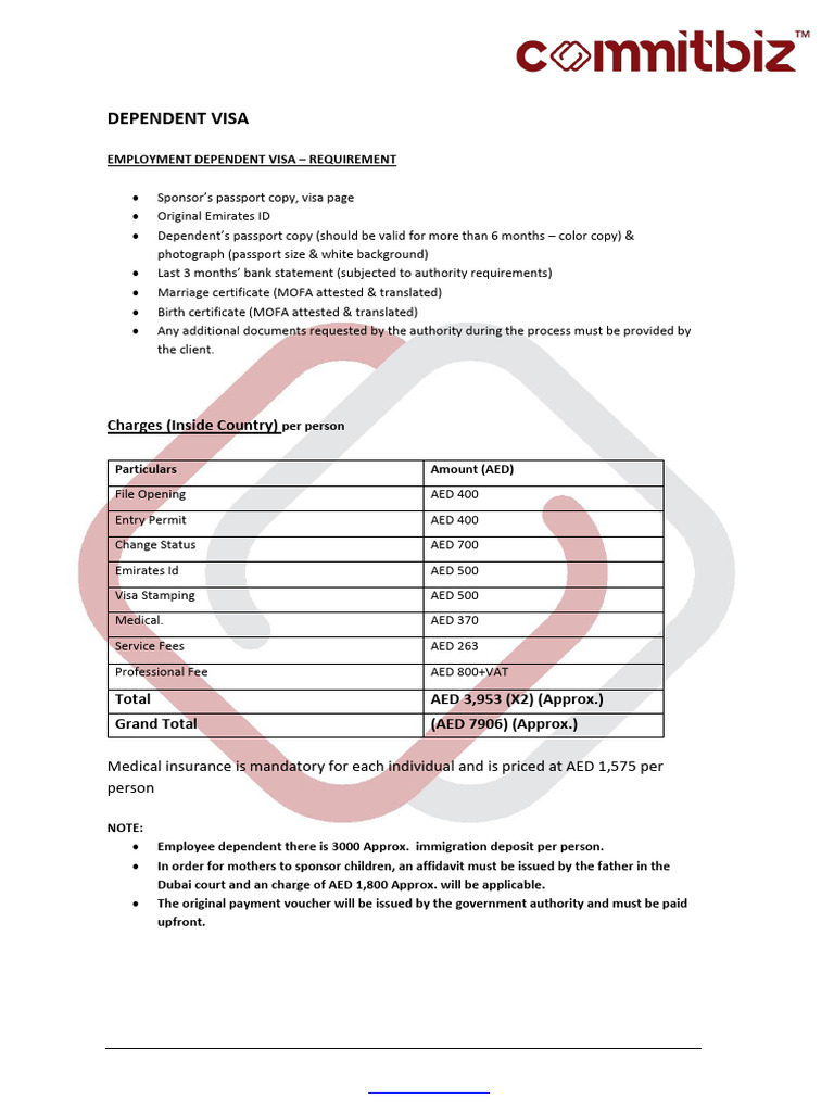 Dependent Visa | PDF