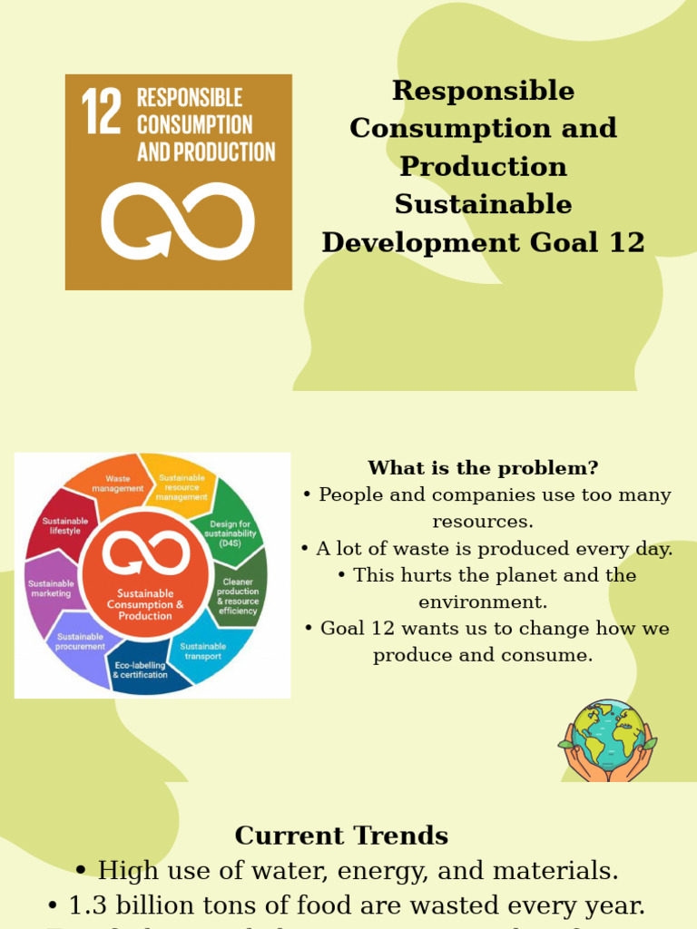 Responsible Consumption and Production Sustainable Development Goal 12 ...