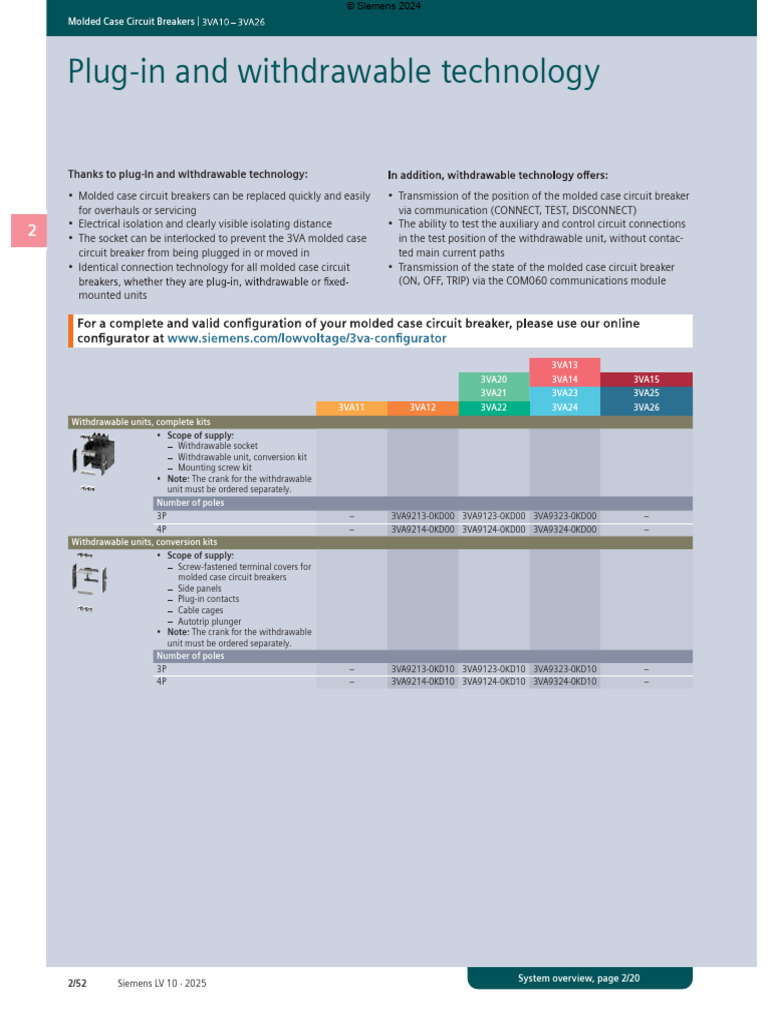 Siemens - Fixed, Plug-In and Withdrawable Version | PDF | Electrical ...