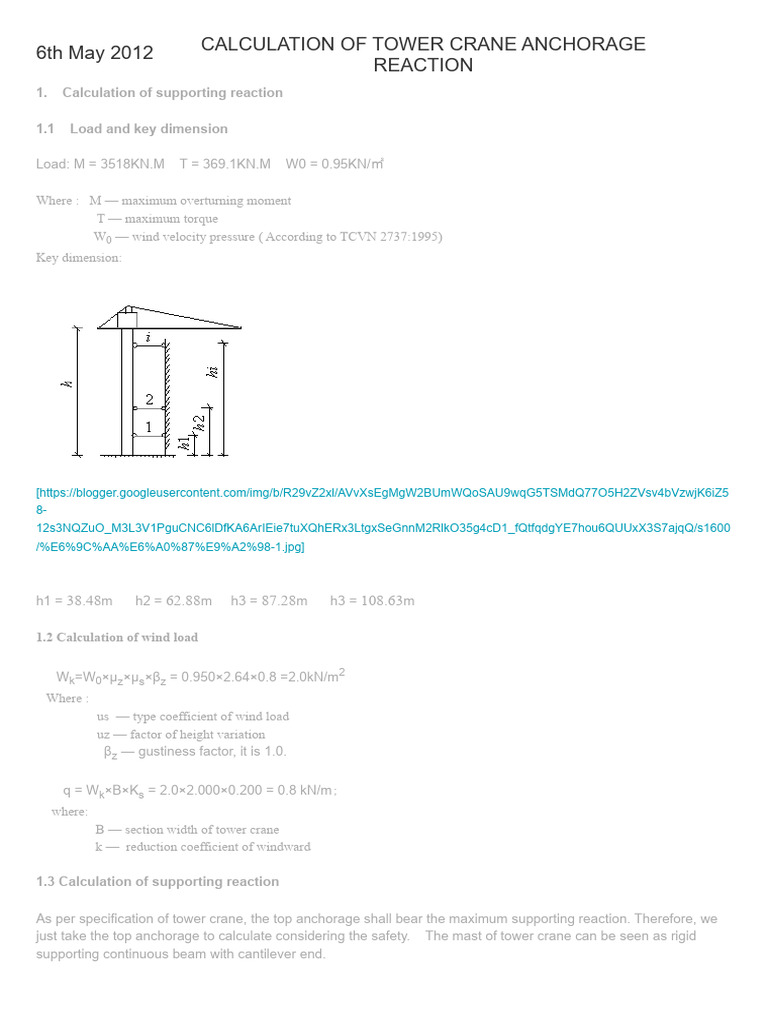 Tower Crane Load Calculation Guide | PDF | Mechanical Engineering ...