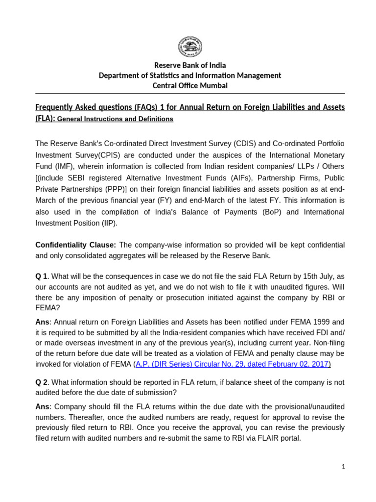 FAQ I for FLA General Instructions and Definitions- Revised Documents for This | PDF | Equity ...