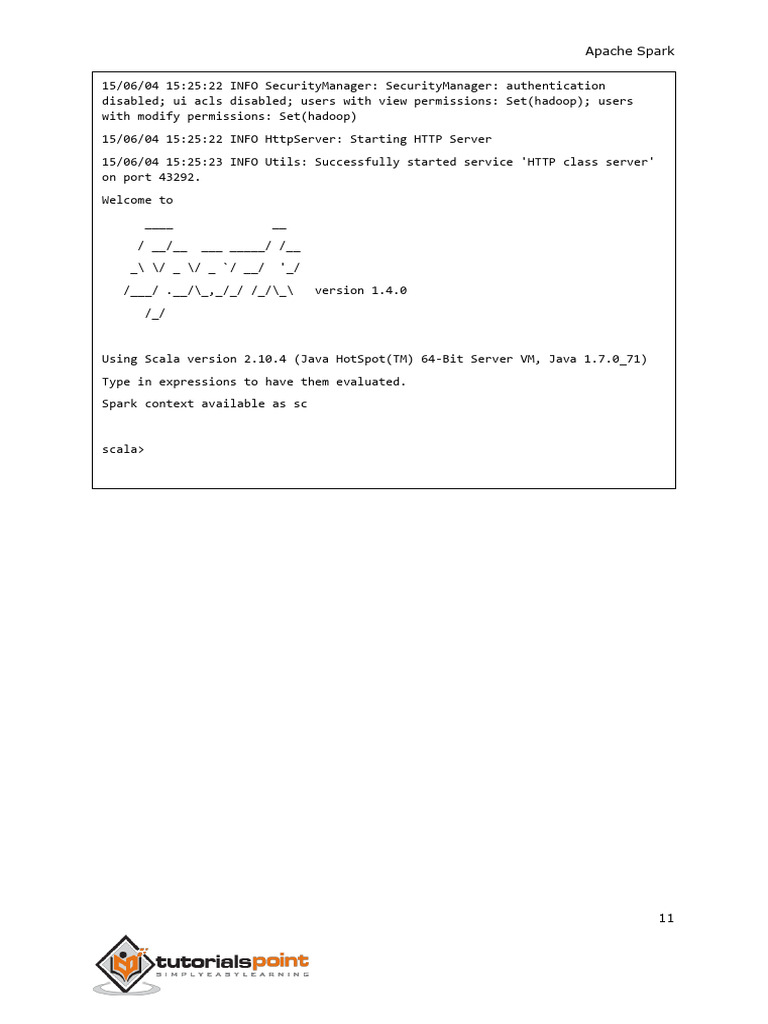 15_PDFsam_apache_spark_tutorial | PDF | Apache Spark | Scala (Programming Language)