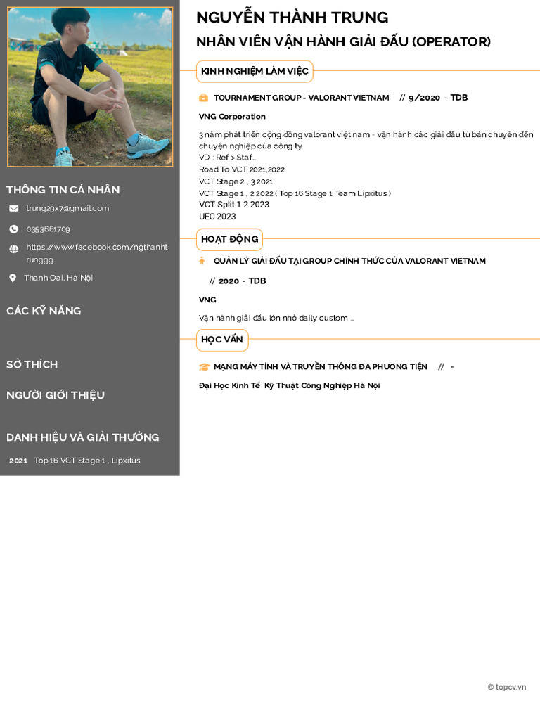 CV Nguyen Thanh Trung - nguyenthanhtrung-TopCV - VN | PDF