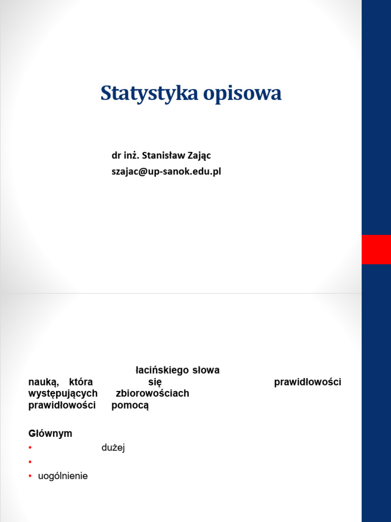 Statystyka - Wprowadzenie | PDF