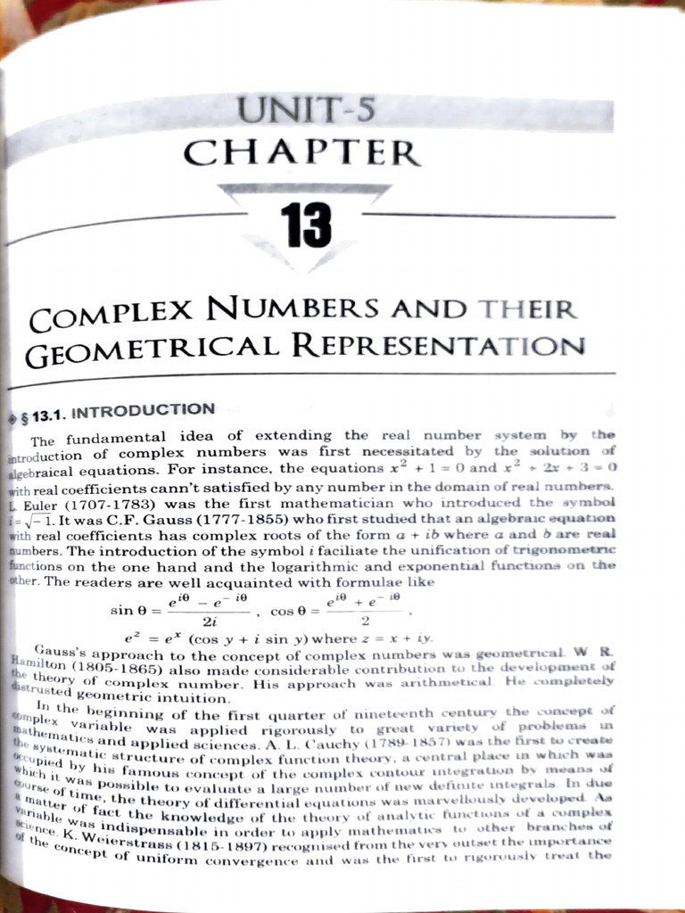 Complex Numbers and Their Geometrical Representation 19 Sept 2024 | PDF