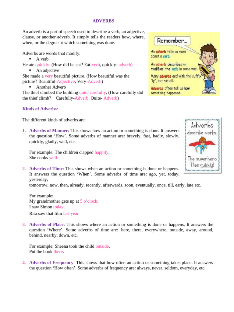 4530526-ADVERBS - WORKSHEET | PDF | Adverb | Language Mechanics